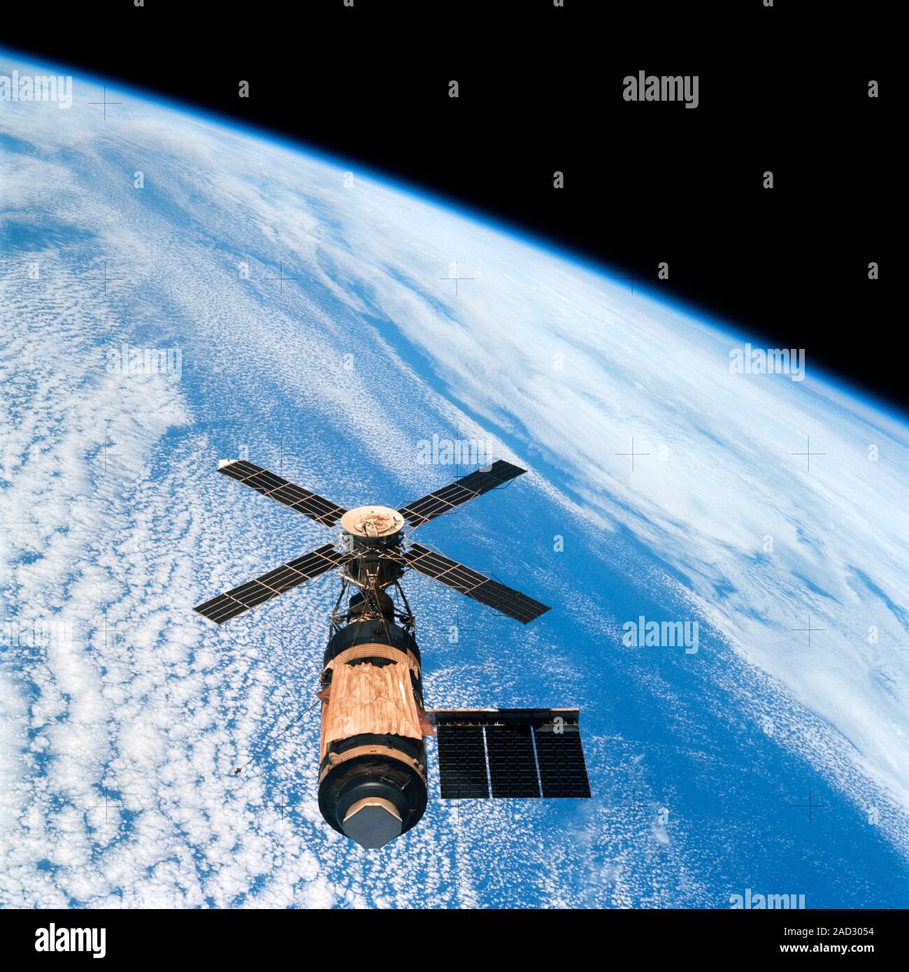 Skylab space station in orbit. View of the Skylab space station in ...
