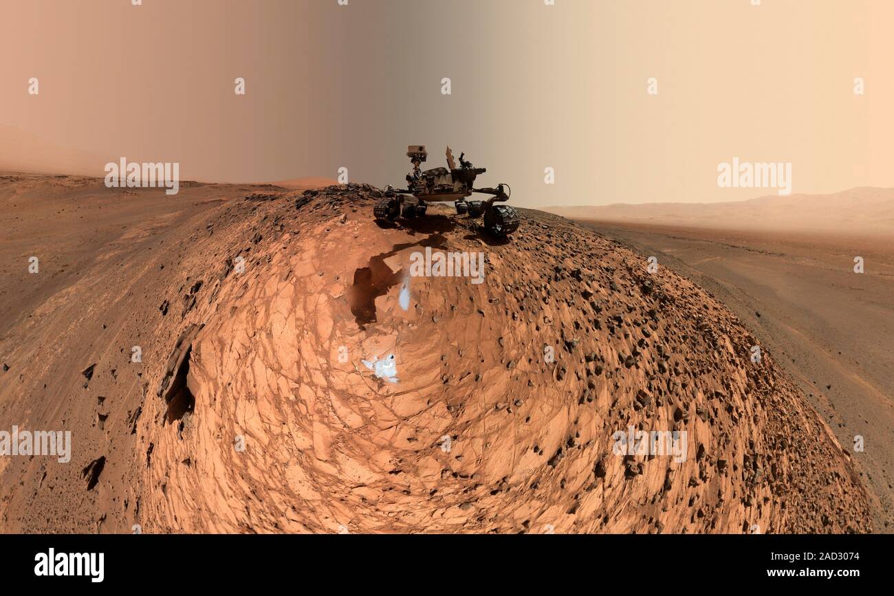 Mars Curiosity rover self-portrait. Low-angle image of NASA's Curiosity ...