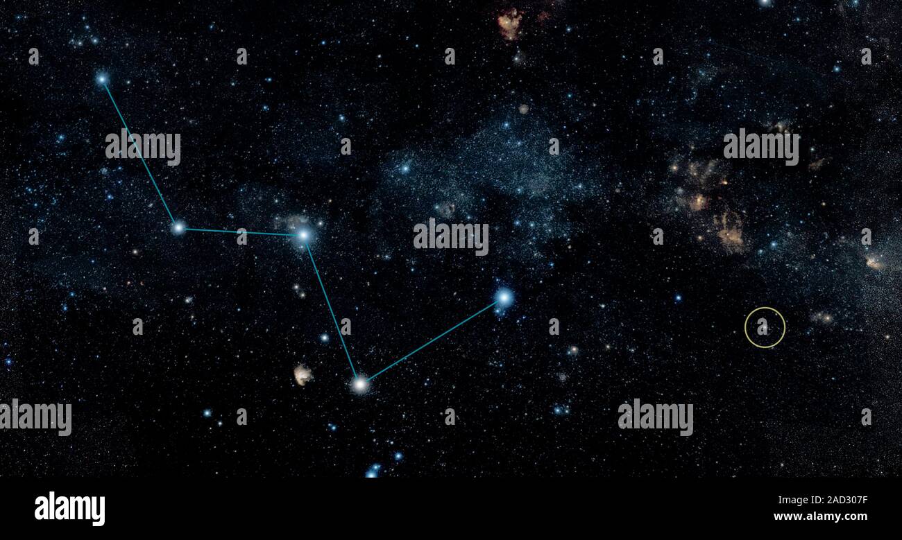 HD 219134 and Cassiopeia. Space telescope image showing the location of ...
