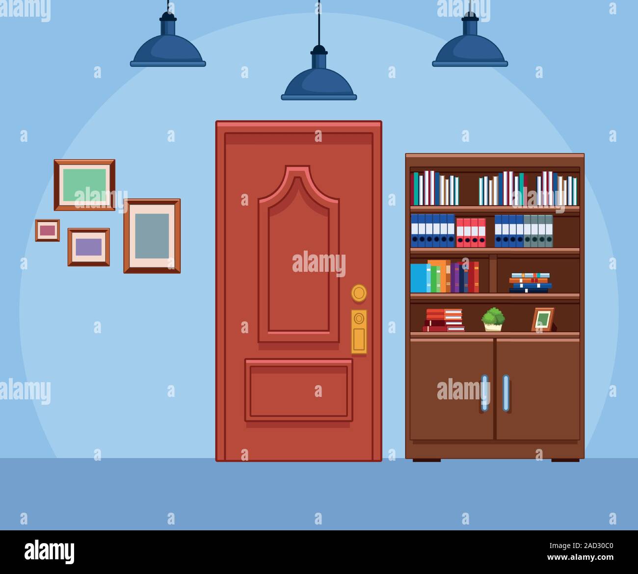 Library door Stock Vector Images - Alamy
