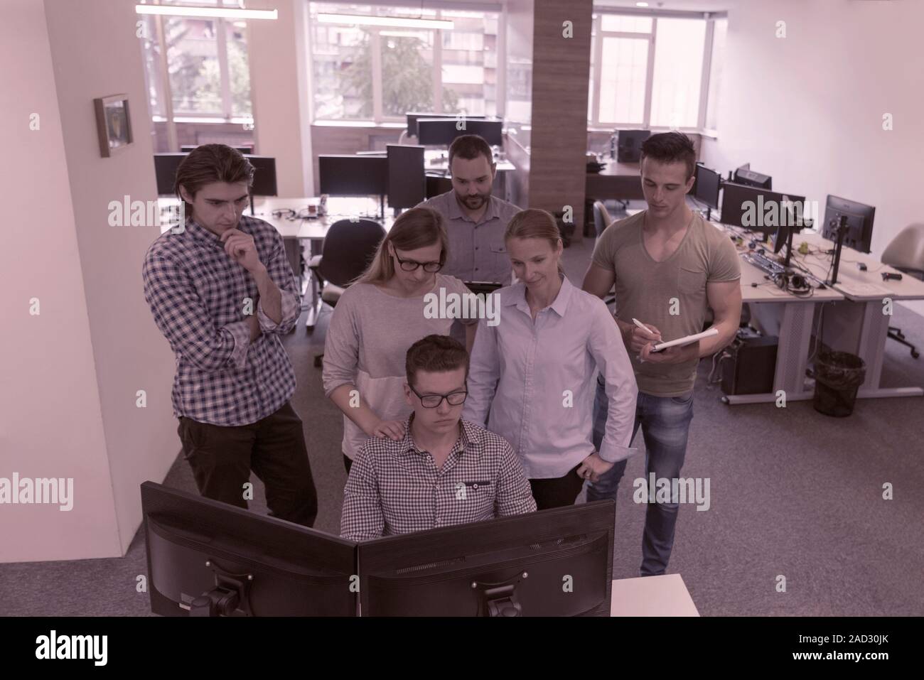 startup Business people group working as team to find solution Stock ...
