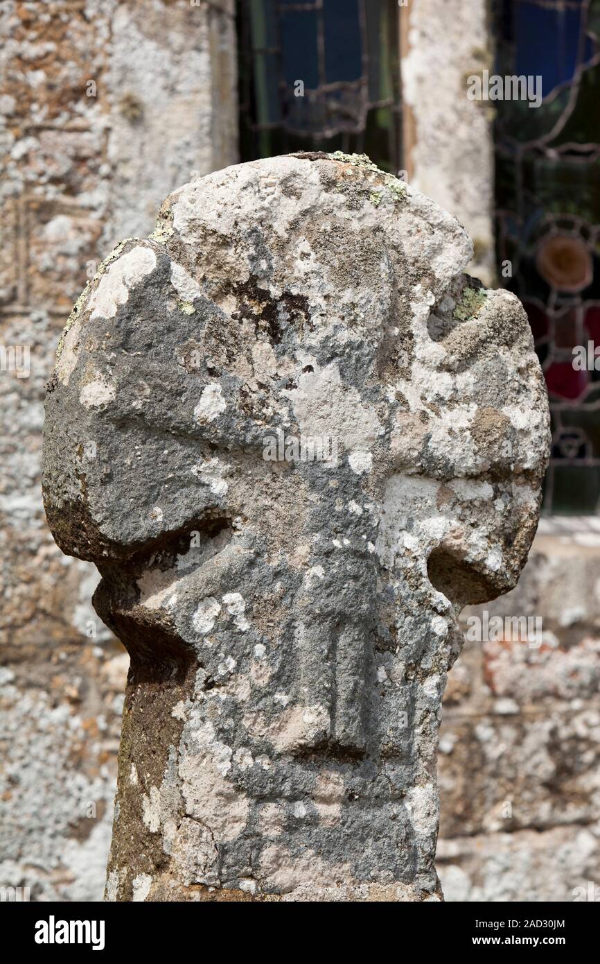Ancient stone crosses in the churchyard at Sancreed, Cornwall, UK Stock ...