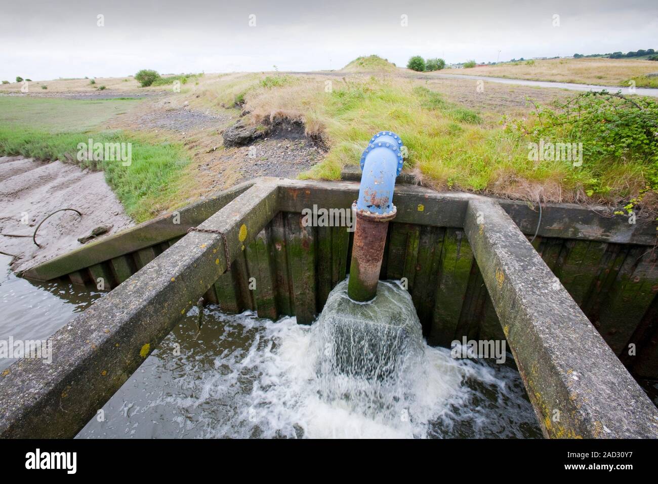 A pumping station at Talacre on the North Wales coast. This section of ...