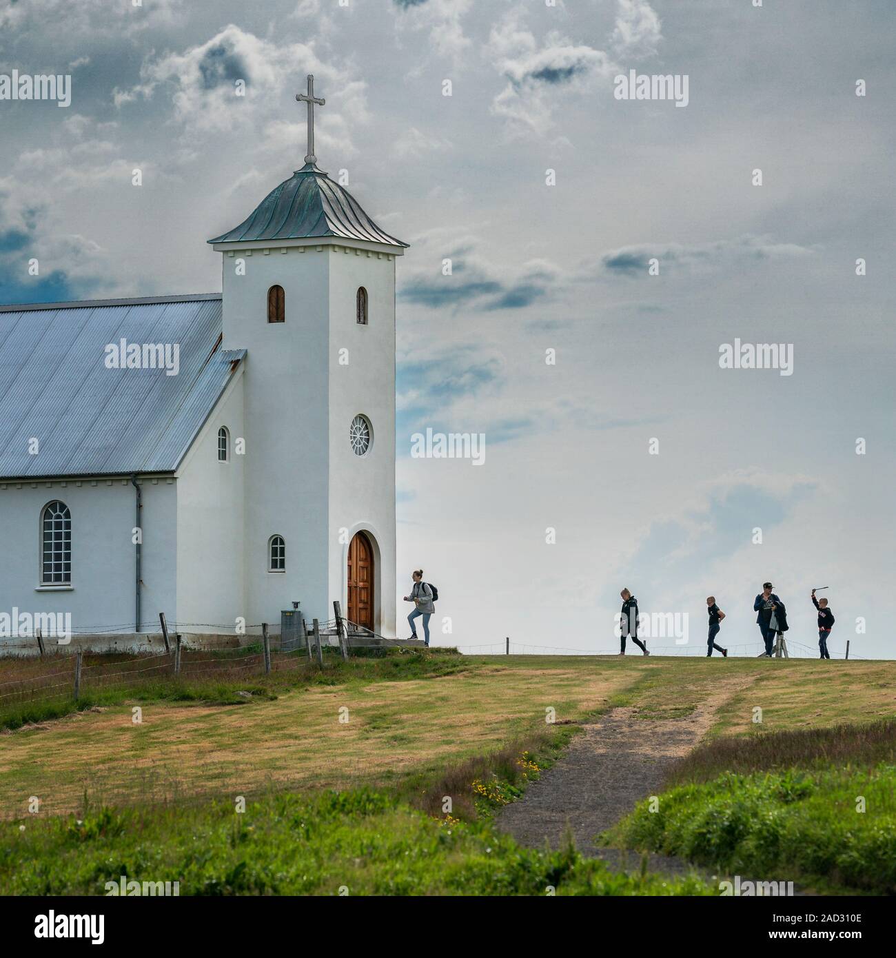 Flatey Church, Flatey island in Breidafjordur, Westfjords, Iceland ...