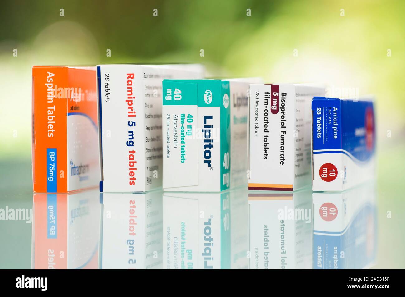 Cardiovascular drugs. Assortment of drugs used for the treatment of ...