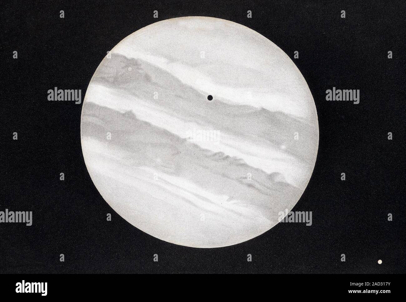 Jupiter. 1868 image by the British astronomer Warren de la Rue of the ...