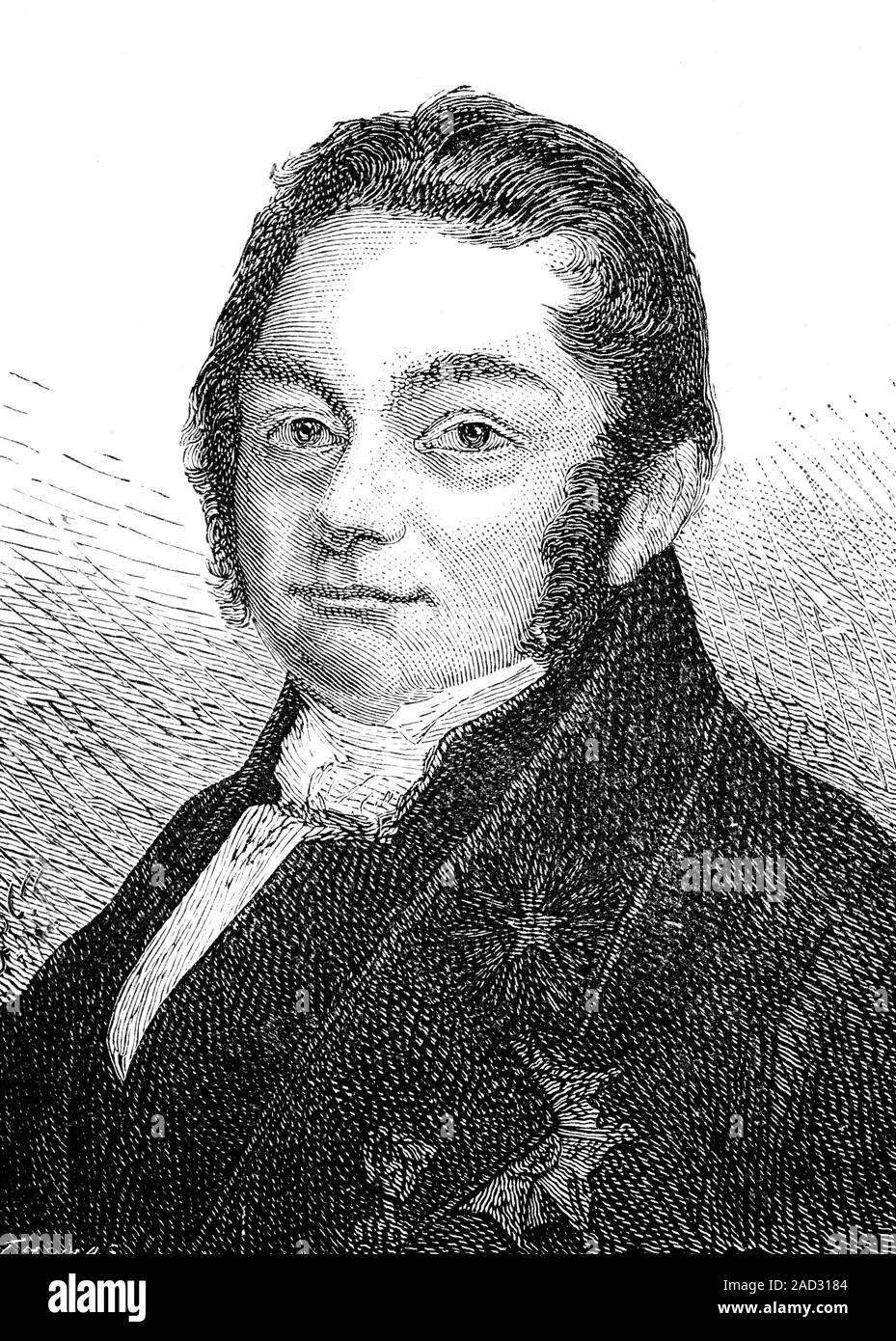 Jons Jacob Berzelius (1779-1848). 1868 illustration of the swedish ...