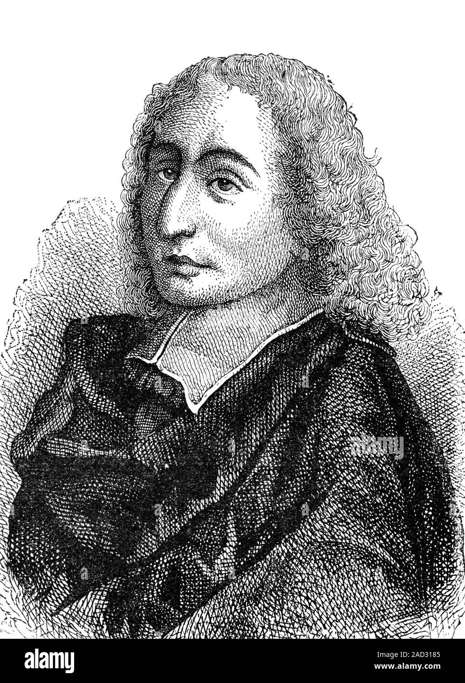 Blaise Pascal (1623-1662). 1868 illustration of the French ...