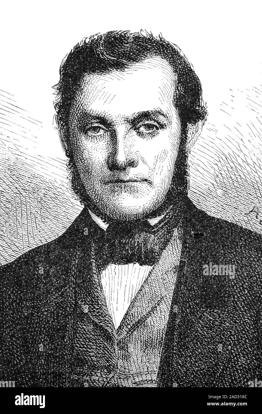 Robert Bunsen (1811-1899). 1902 illustration of the German chemist ...