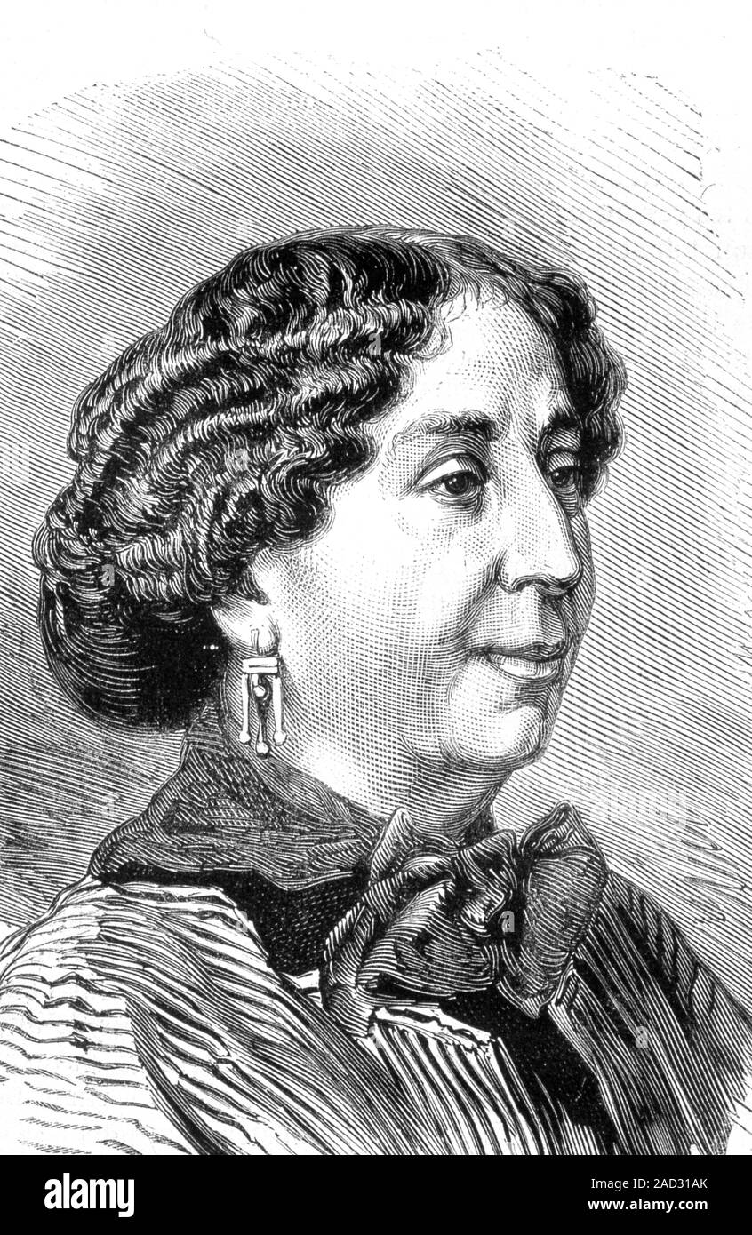 George Sand (1804-186). 1882 illustration of the French novelist ...