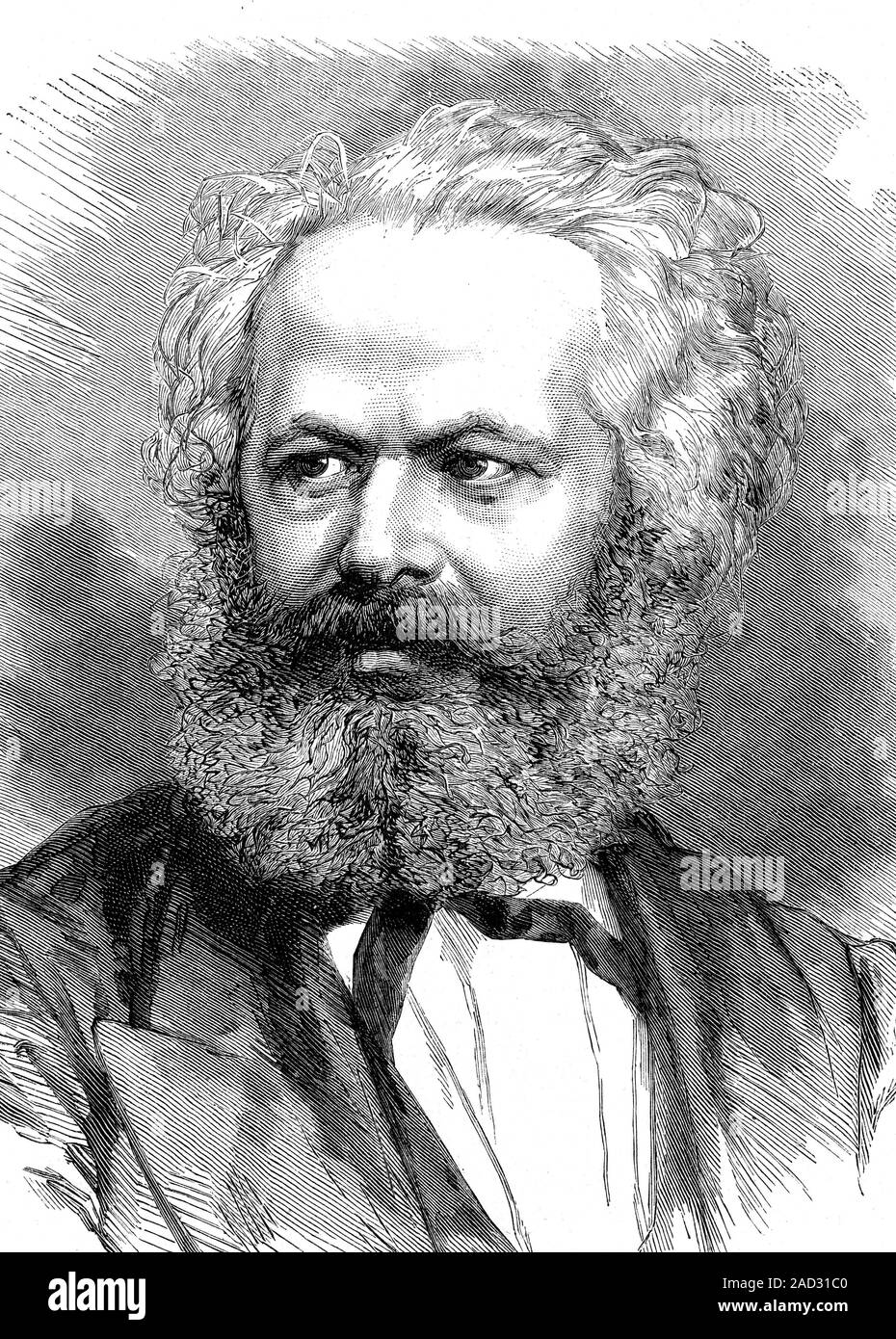 Karl Marx (1818-1883). 19th Century illustration of the German ...