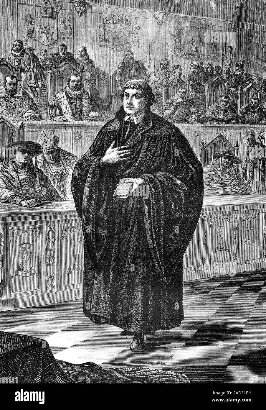 Martin Luther (1483-1546). 1890 illustration of the German theologian ...