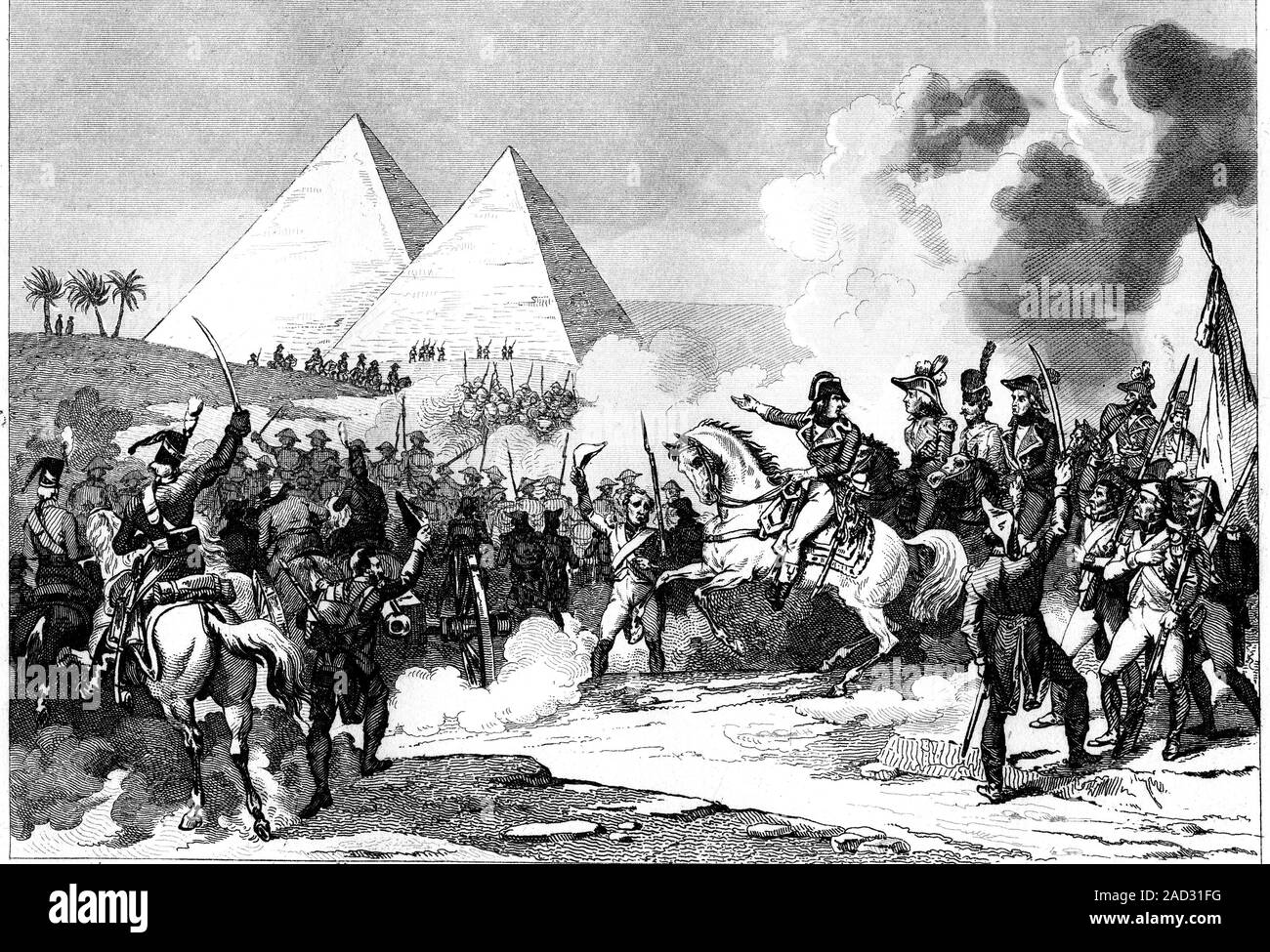 Napoleon in Egypt. 1864 illustration of Napoleon Bonaparte and his army ...