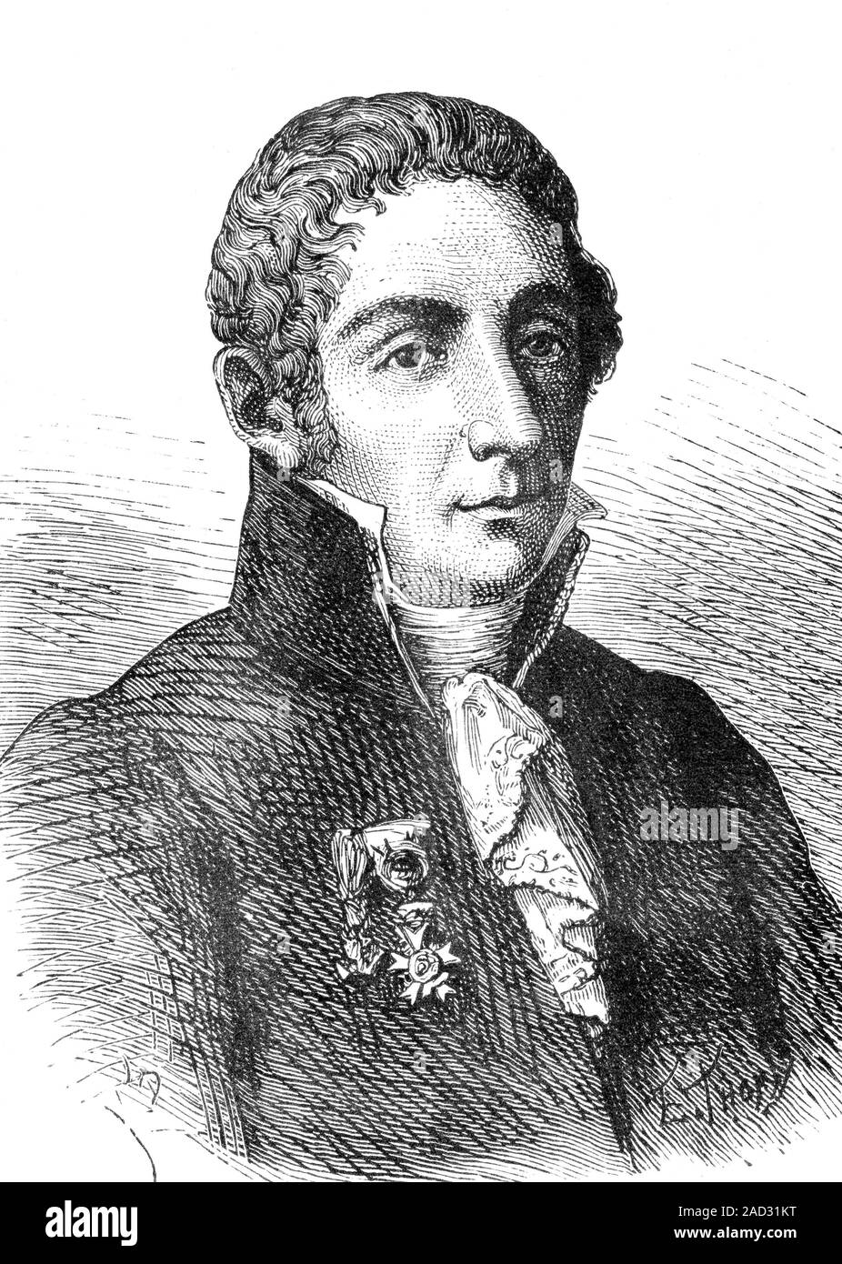 Alessandro Volta (1745-1827). 1864 illustration of the Italian ...