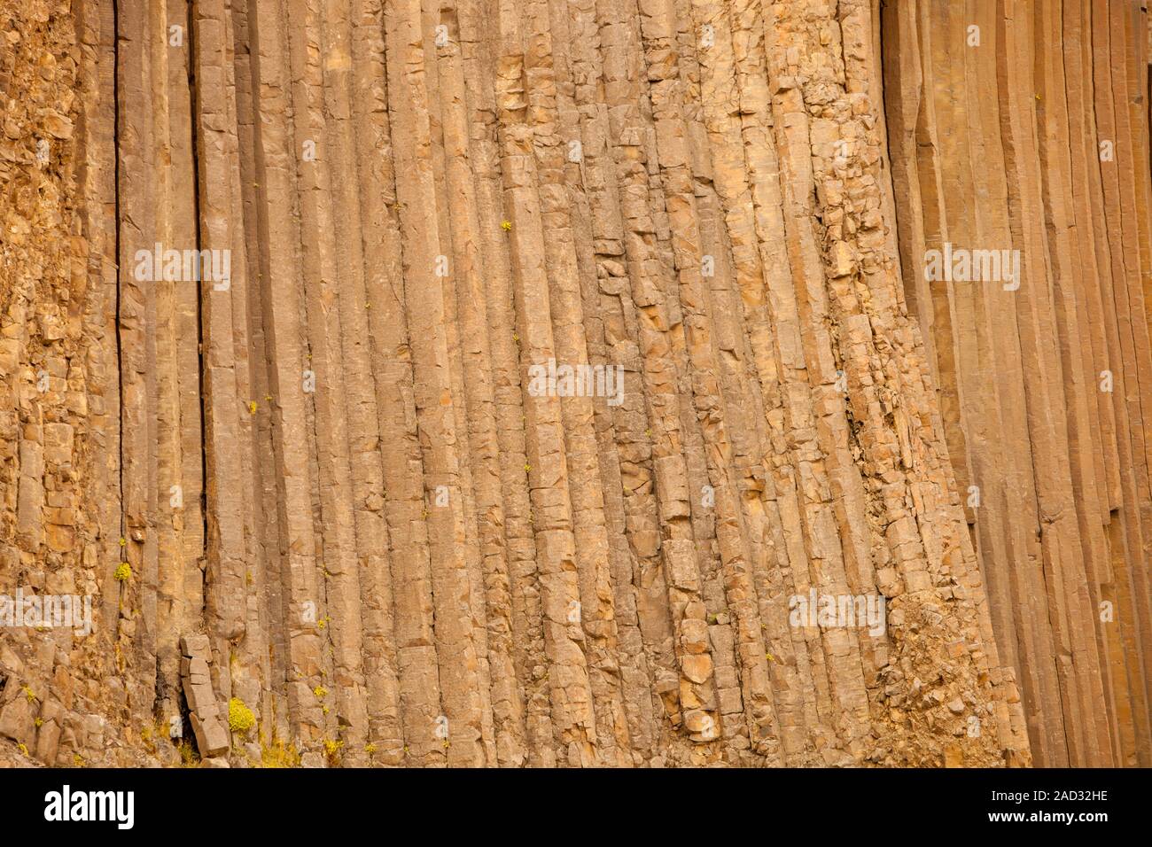 Columnar jointing in basalt at the side of Litlifoss waterfall, below ...