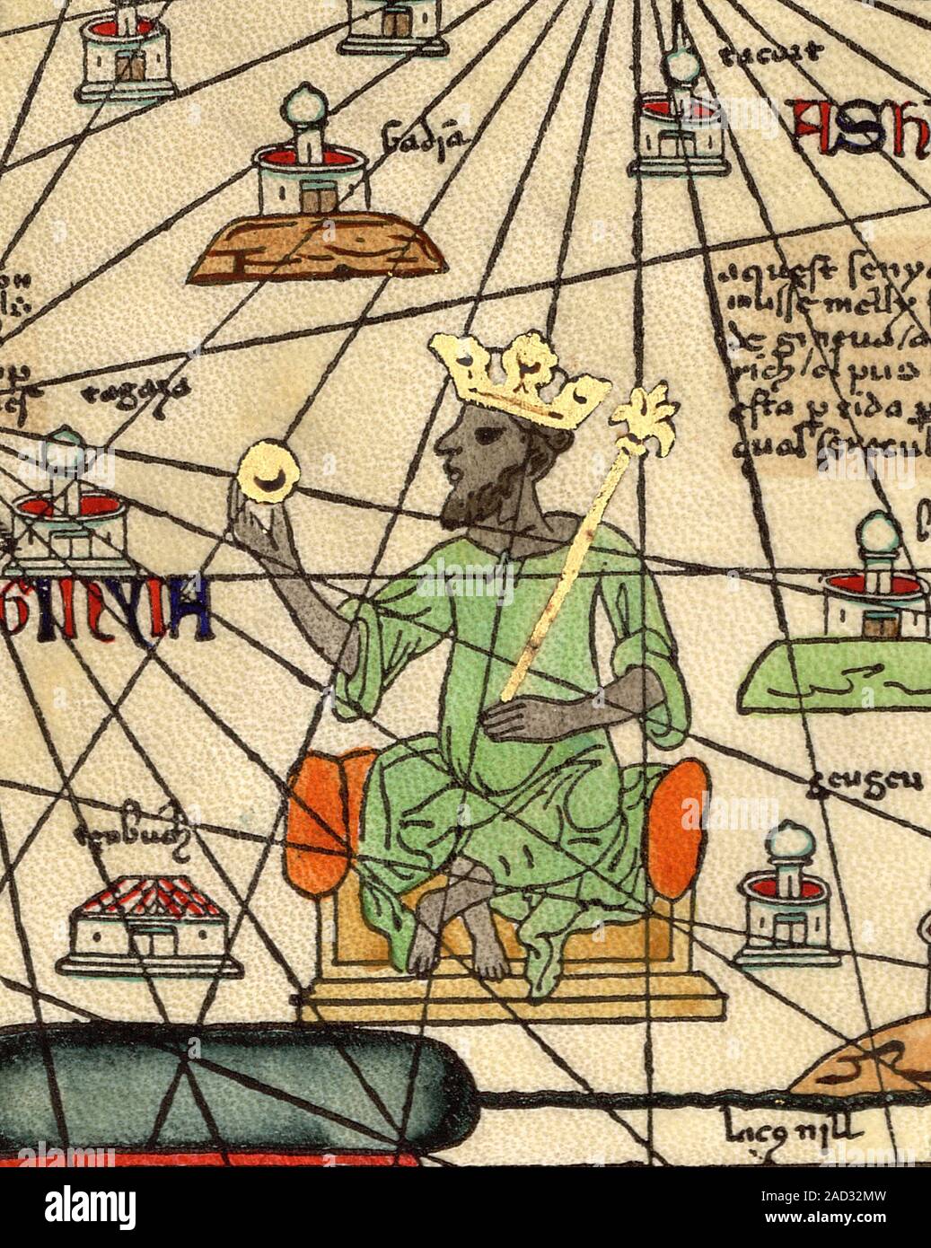 Mali Empire, 14th-century Catalan Atlas. This image of Mansa Musa, the ...