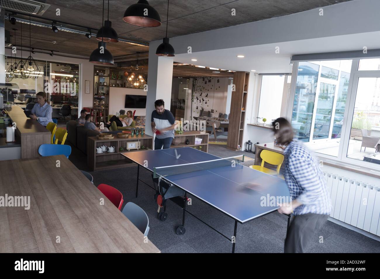 Male colleagues table tennis hi-res stock photography and images - Alamy