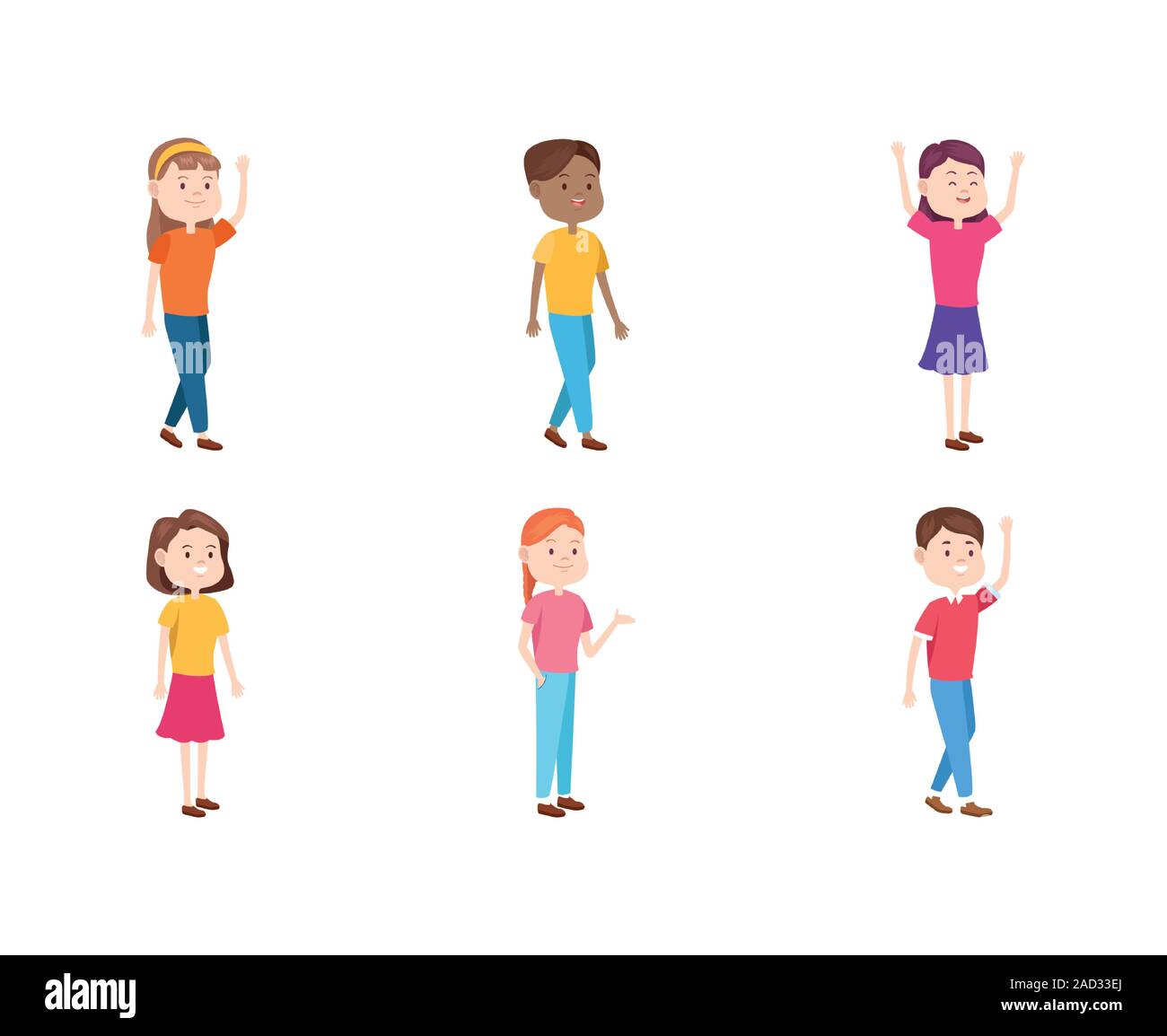 cartoon teenagers icon set, flat design Stock Vector Image & Art - Alamy