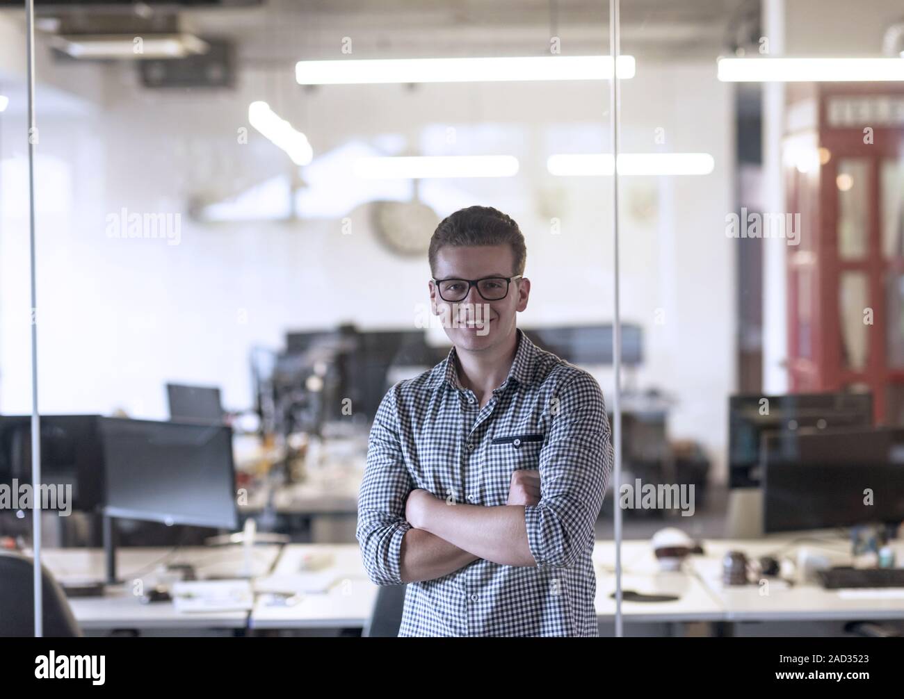 Business man at modern office Stock Photo - Alamy