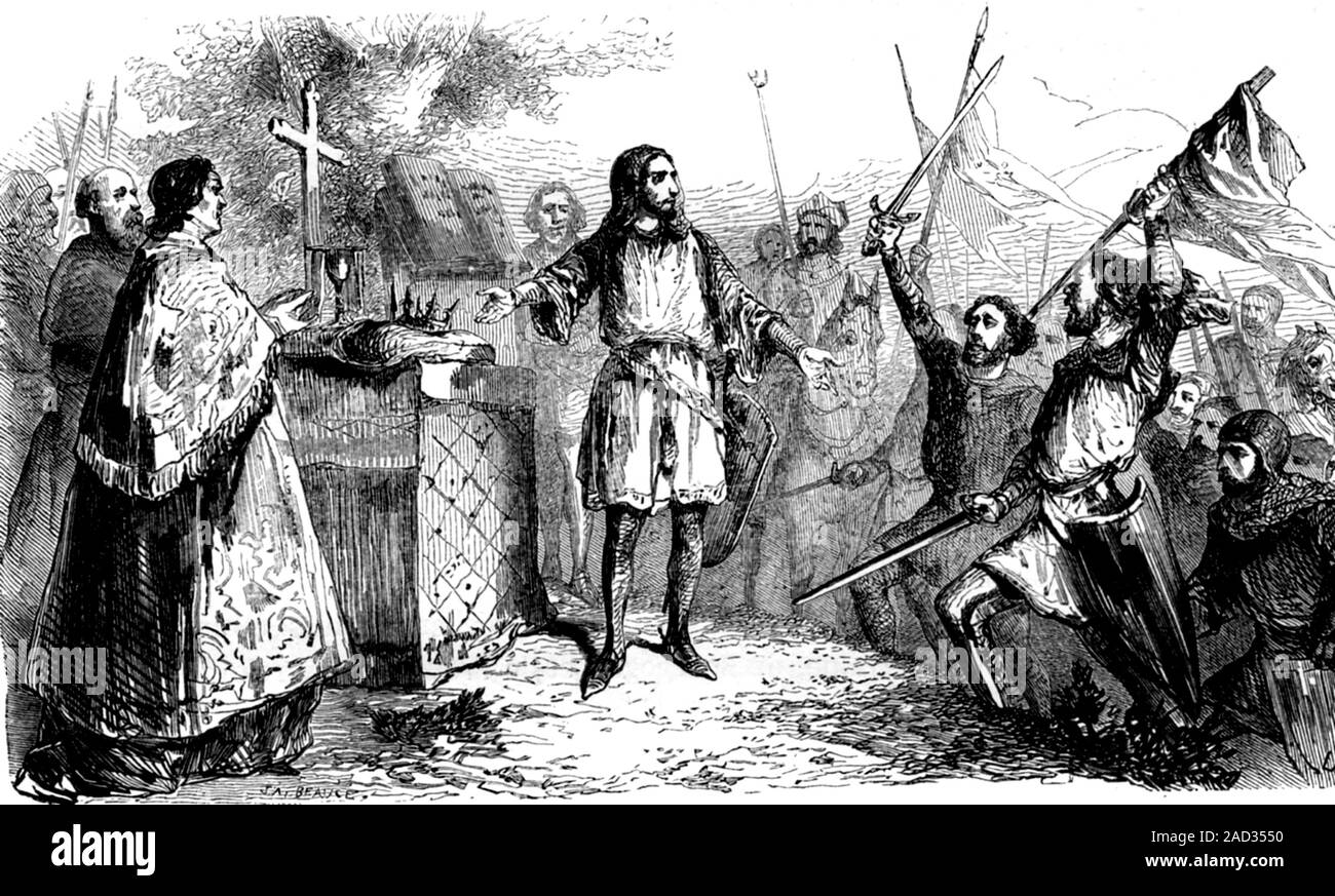 Philip II of France (1165-1223). 1856 illustration of the French ...