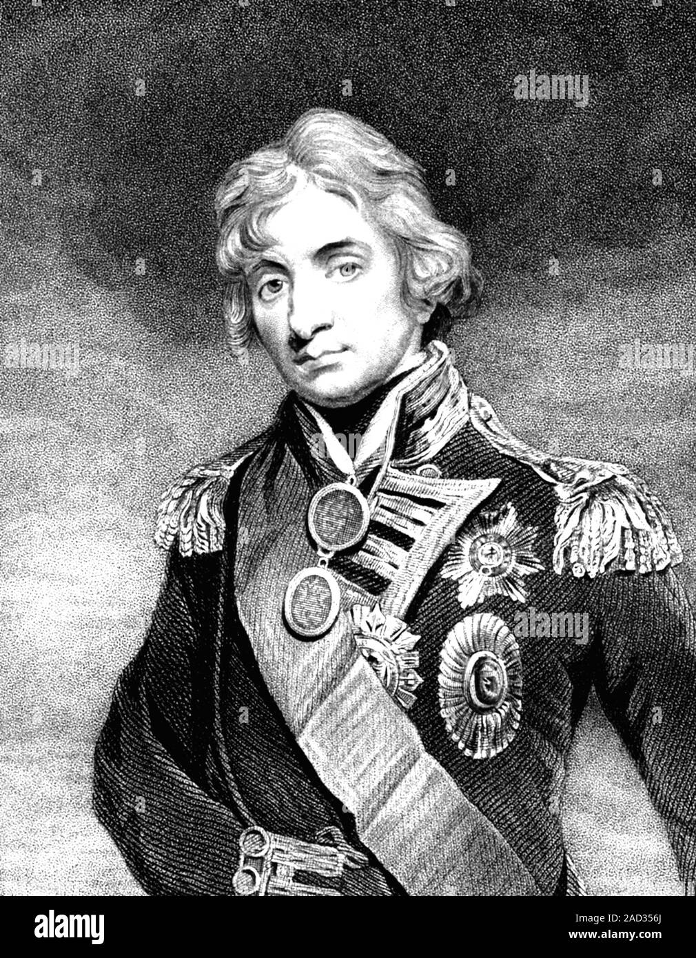 Horatio Nelson (1758-1805). 1864 illustration of the British naval ...