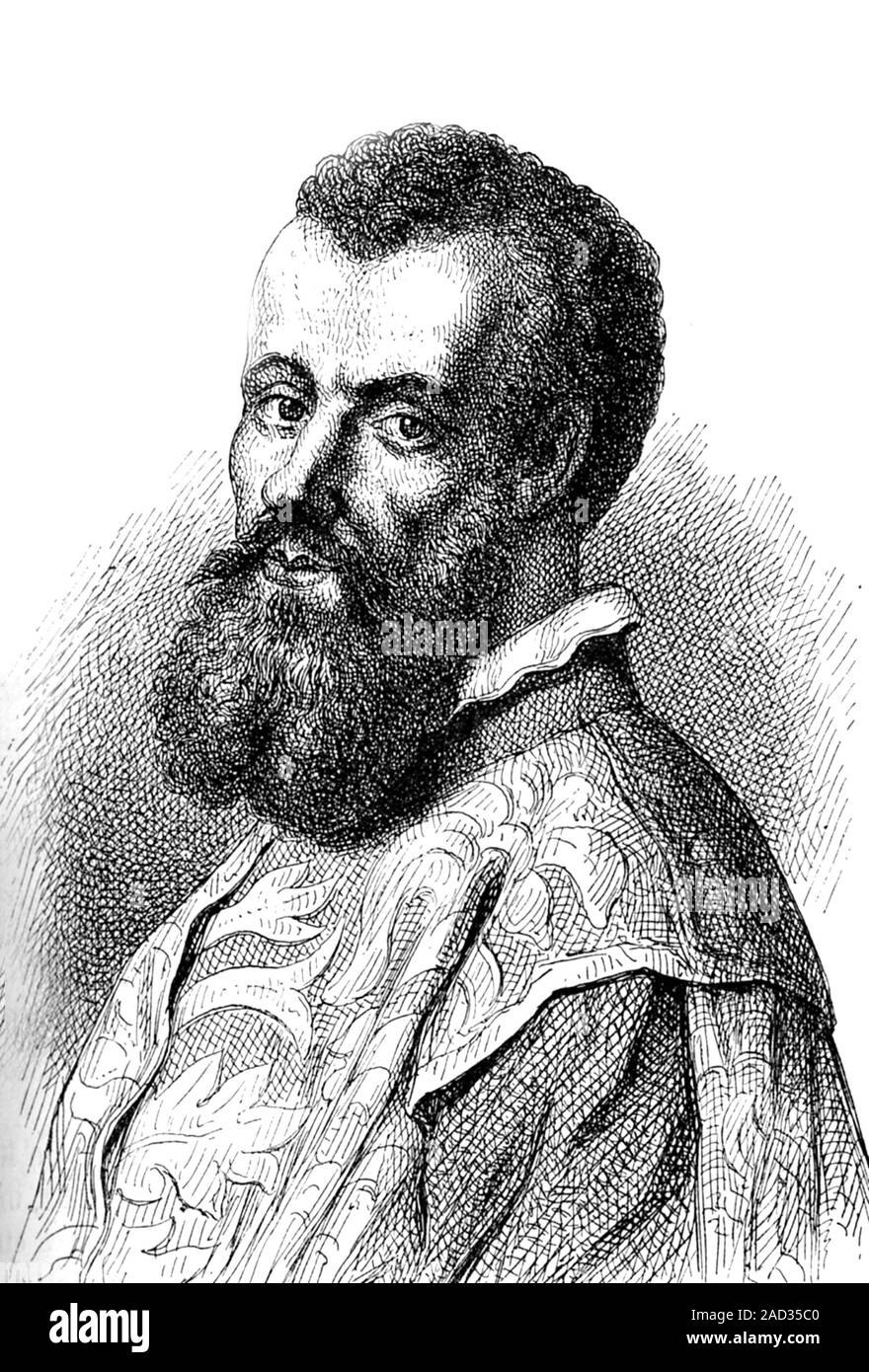 Andreas Vesalius (1514-1564). 1854 illustration of the Belgian ...