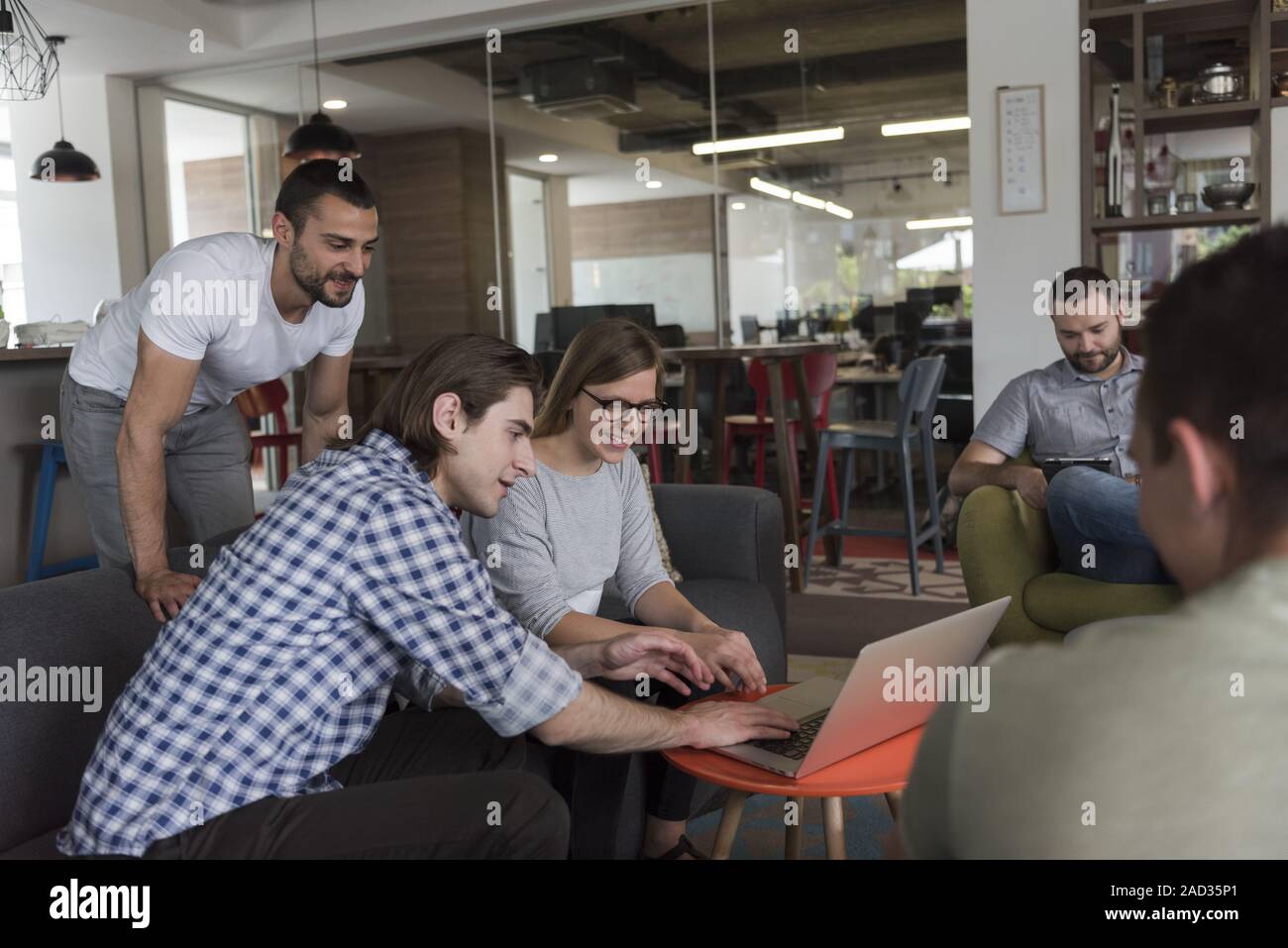 Team computer brainstorming in hi-res stock photography and images - Alamy