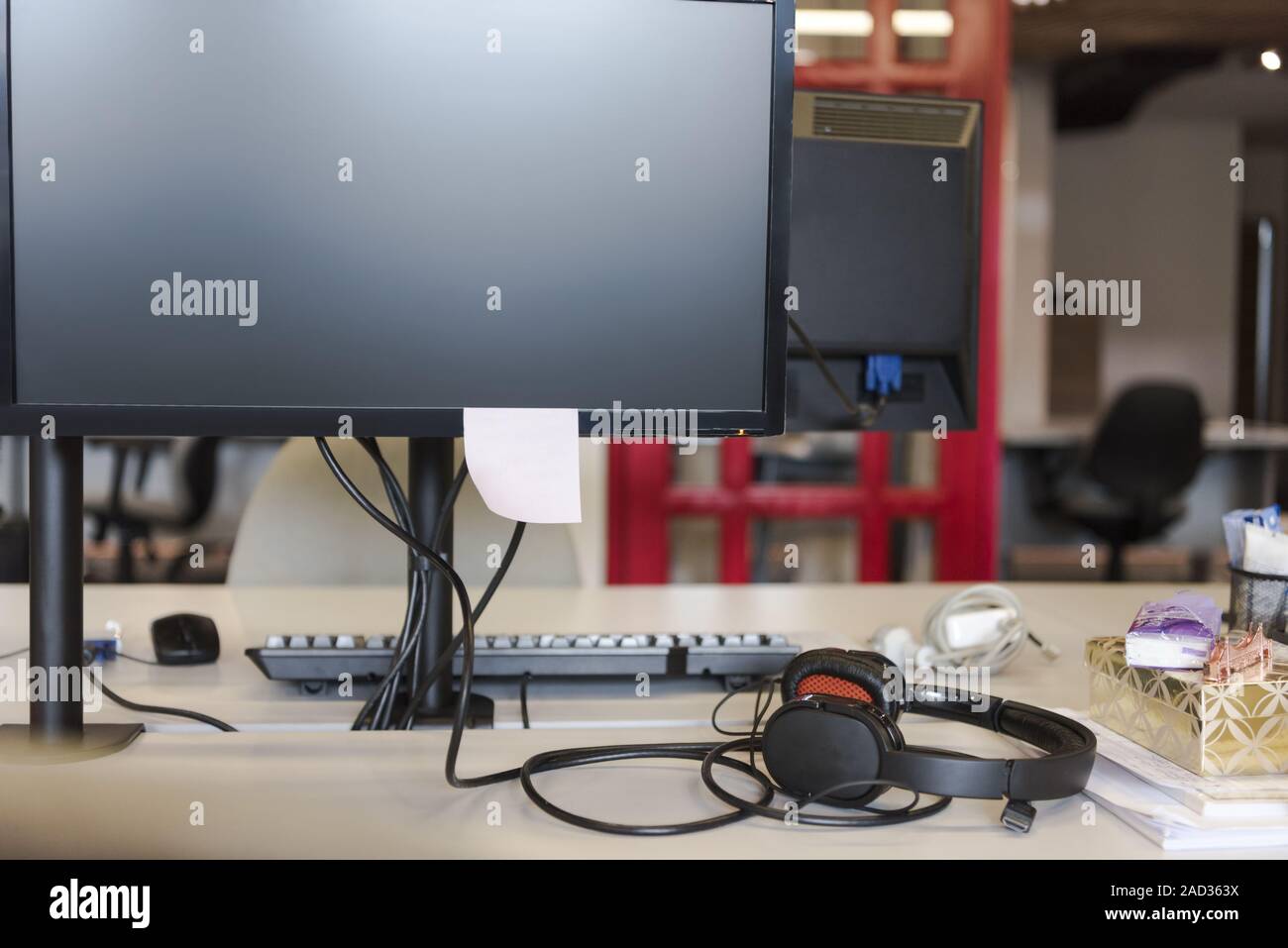 closeup of monitor screen in office Stock Photo - Alamy