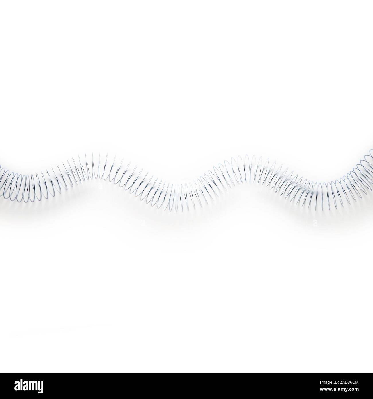 Transverse wave in a slinky spring. In transverse (or shear) waves the ...