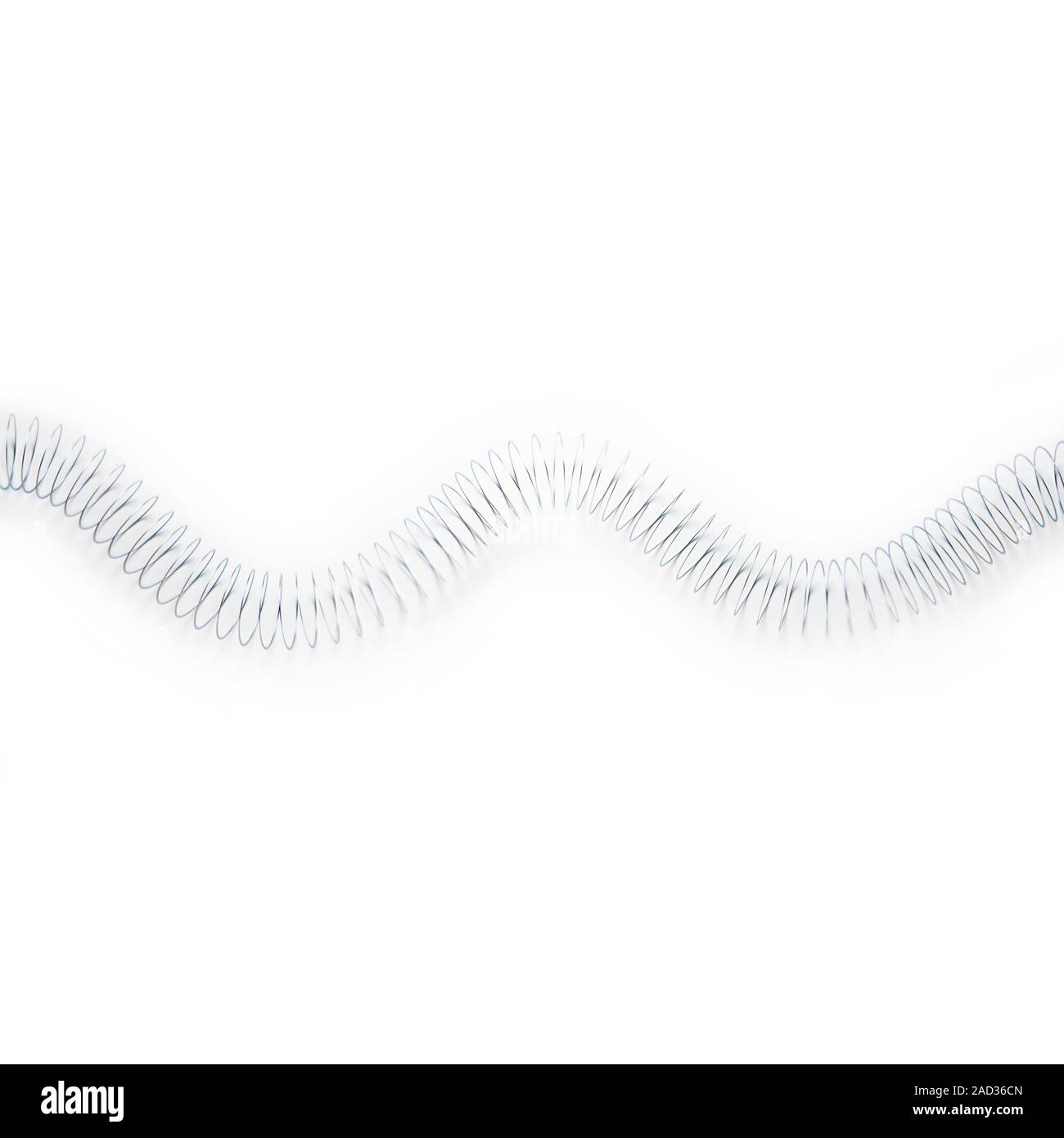 Transverse wave in a slinky spring. In transverse (or shear) waves the ...