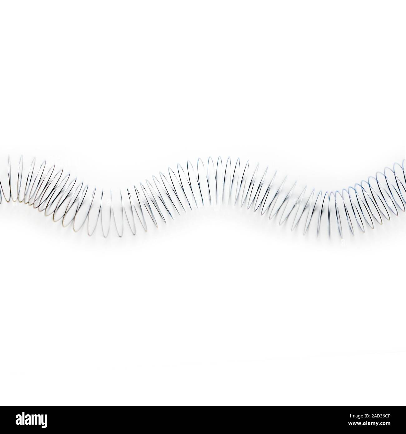 Transverse wave in a slinky spring. In transverse (or shear) waves the ...