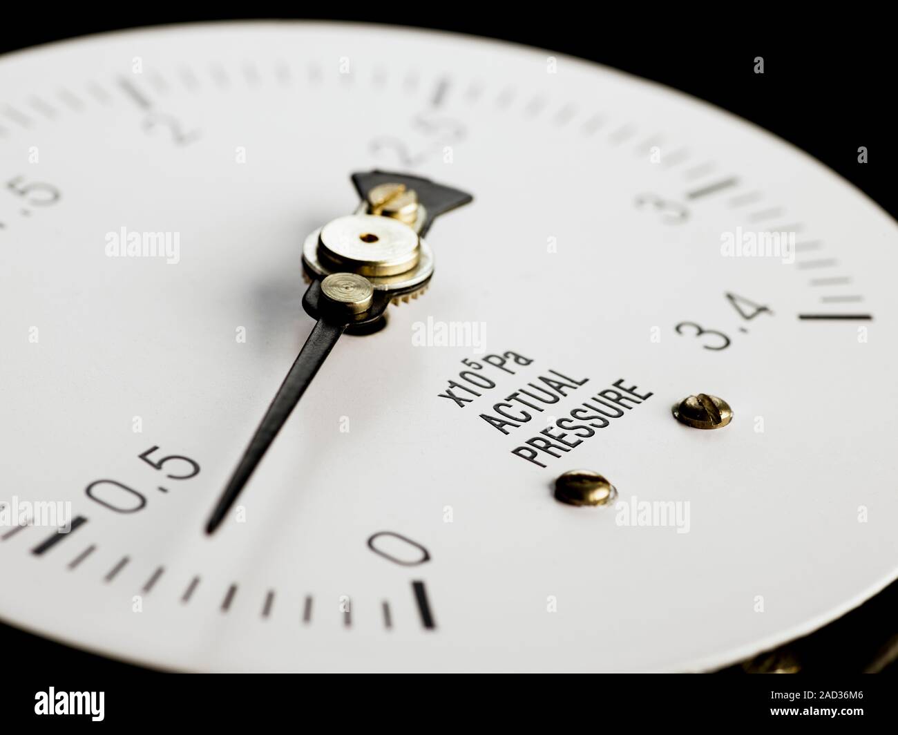 Bourdon gauge manometer. A flattened, closed-ended tube is bent into a ...