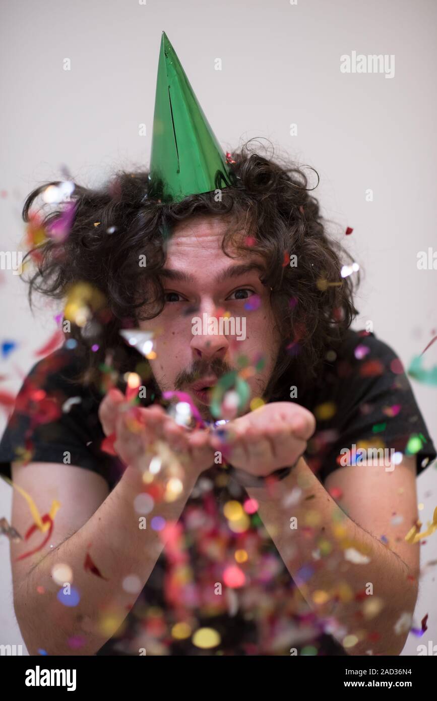 confetti man on party Stock Photo - Alamy