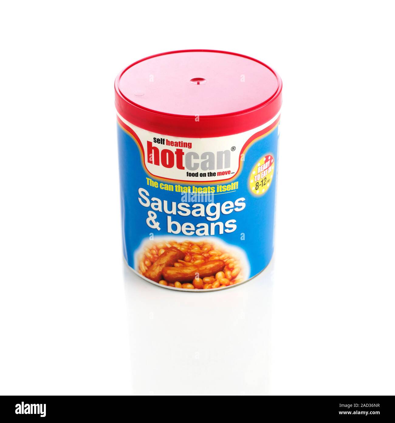 Hot Can self-heating food. The tinned food, here baked beans and ...