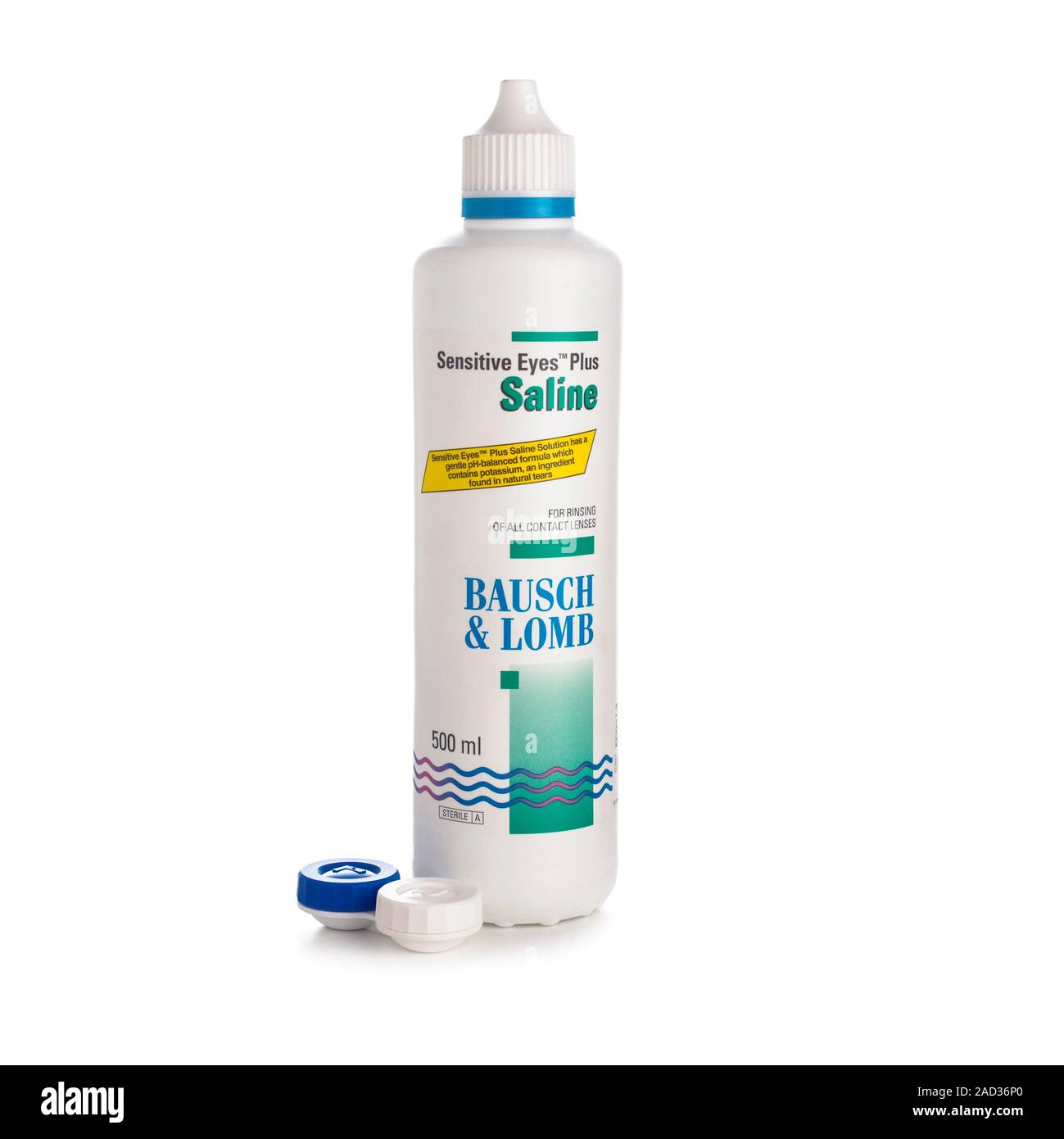 Saline solution for rinsing contact lenses. This is a weak solution of ...