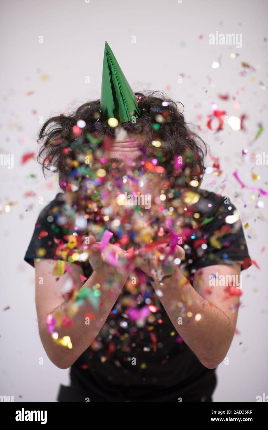 confetti man on party Stock Photo - Alamy