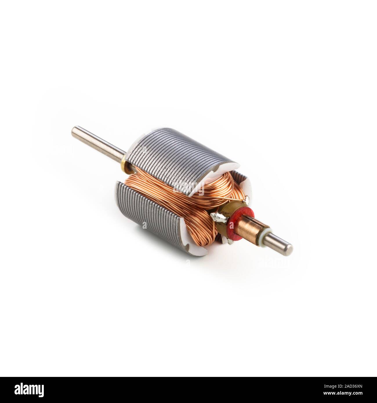 DC (direct current) motor armature. This contains the rotor, with its ...