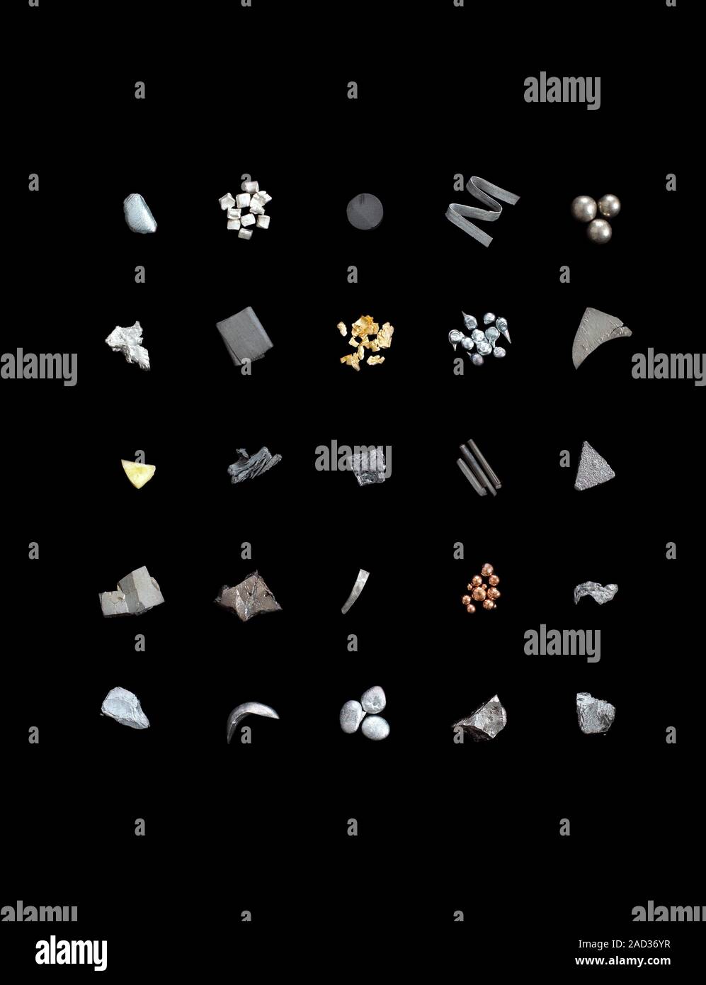 Collection of metal and non-metal elements that are solid at room ...