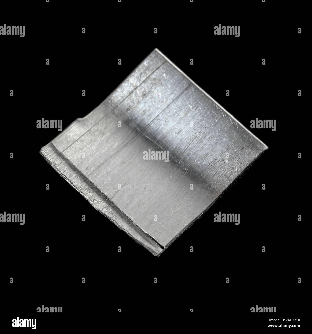Platinum. Sample of the precious transition metal platinum (symbol Pt ...