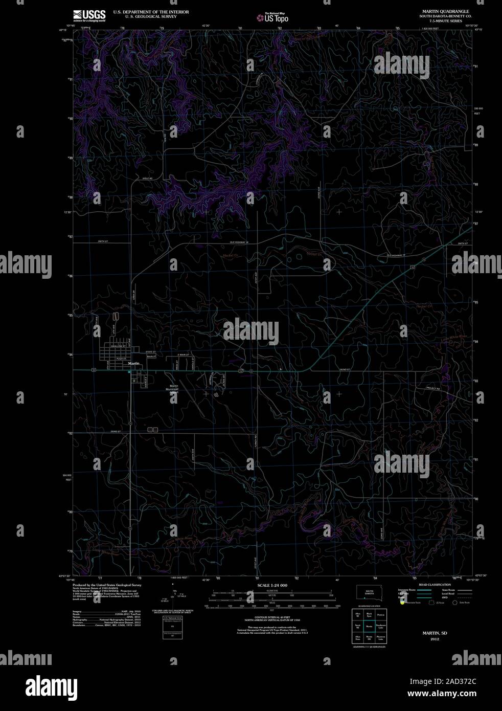 Map of martin south dakota hi-res stock photography and images - Alamy