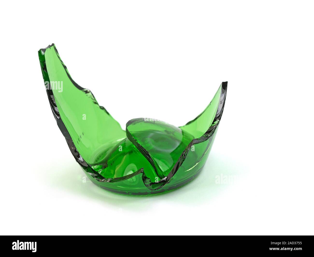 Glass shard in front of white background Stock Photo - Alamy