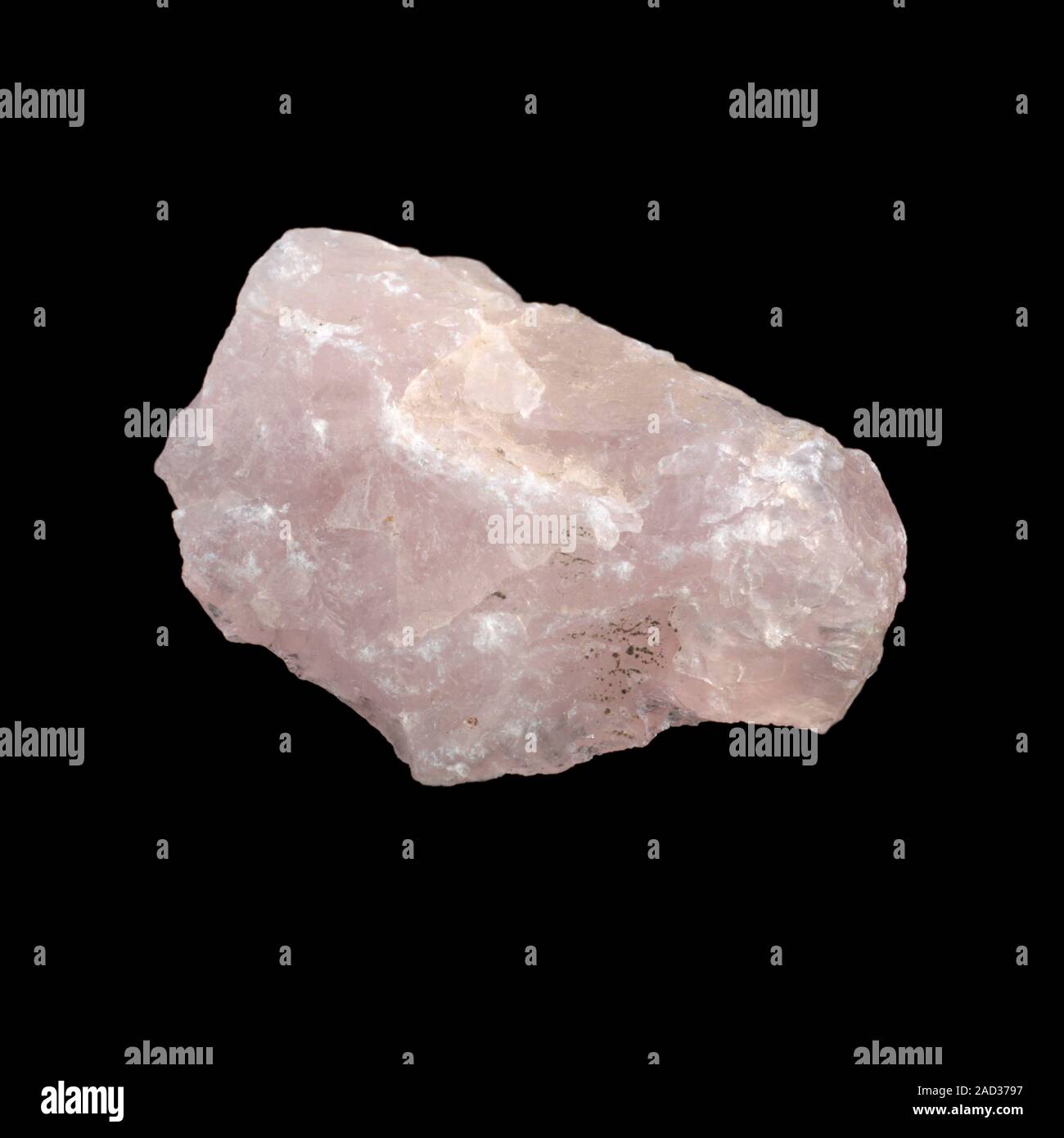Sample of rose quartz. Quartz is a form of silica (silicon dioxide) and ...