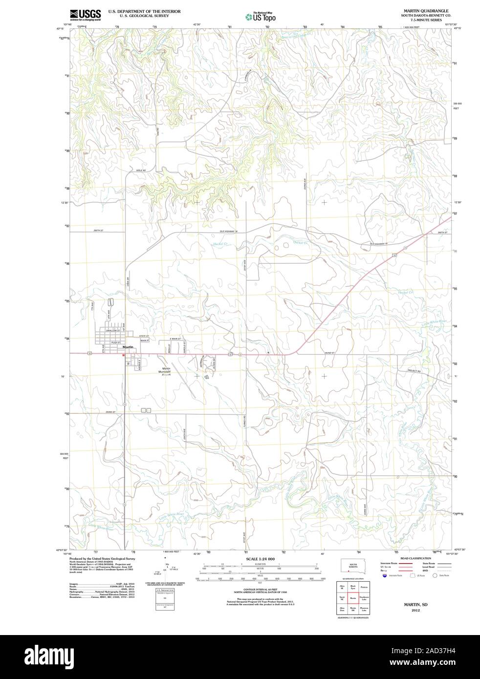 Map of martin south dakota hi-res stock photography and images - Alamy