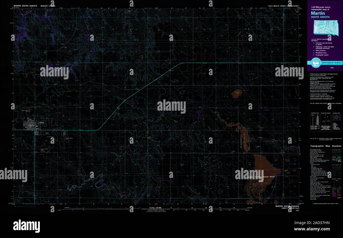 Map of martin south dakota hi-res stock photography and images - Alamy