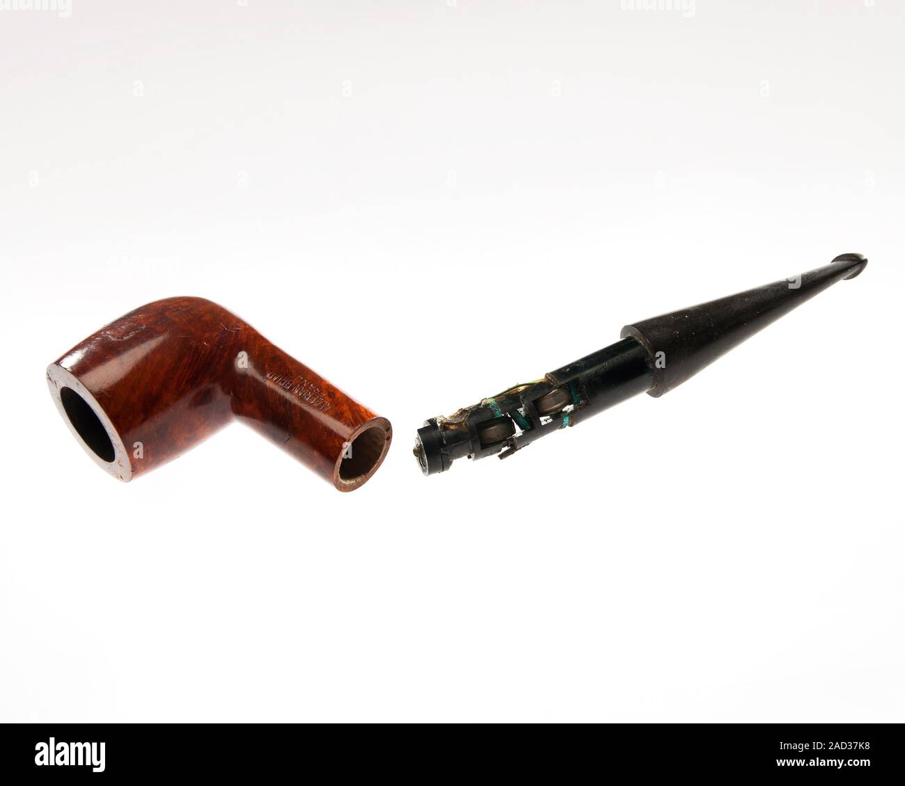 Concealed radio. This radio was designed to be concealed in a pipe for ...