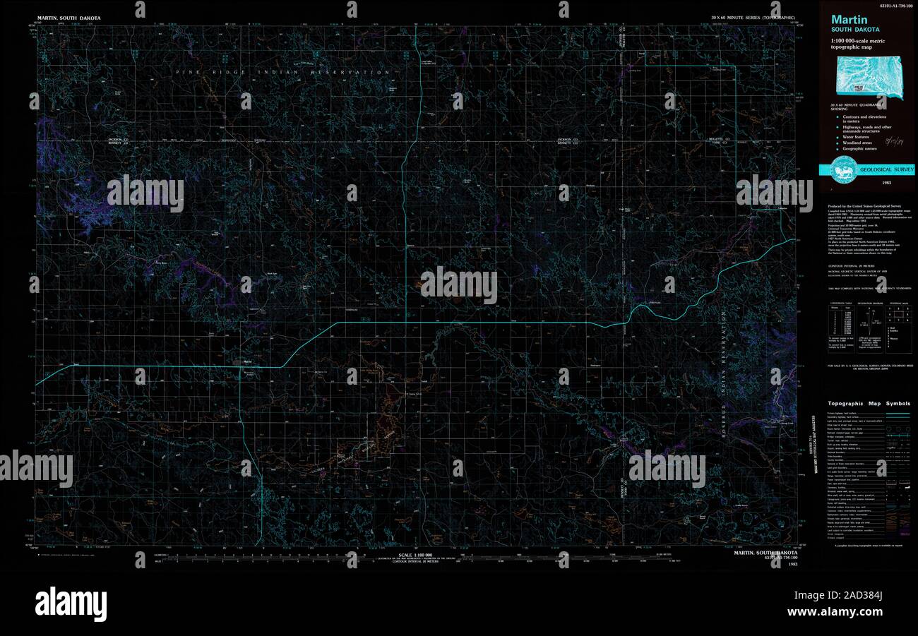 Map of martin south dakota hi-res stock photography and images - Alamy