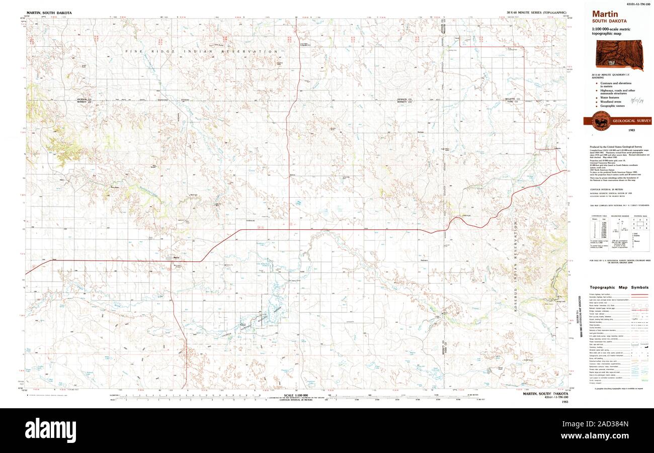 Map of martin south dakota hi-res stock photography and images - Alamy