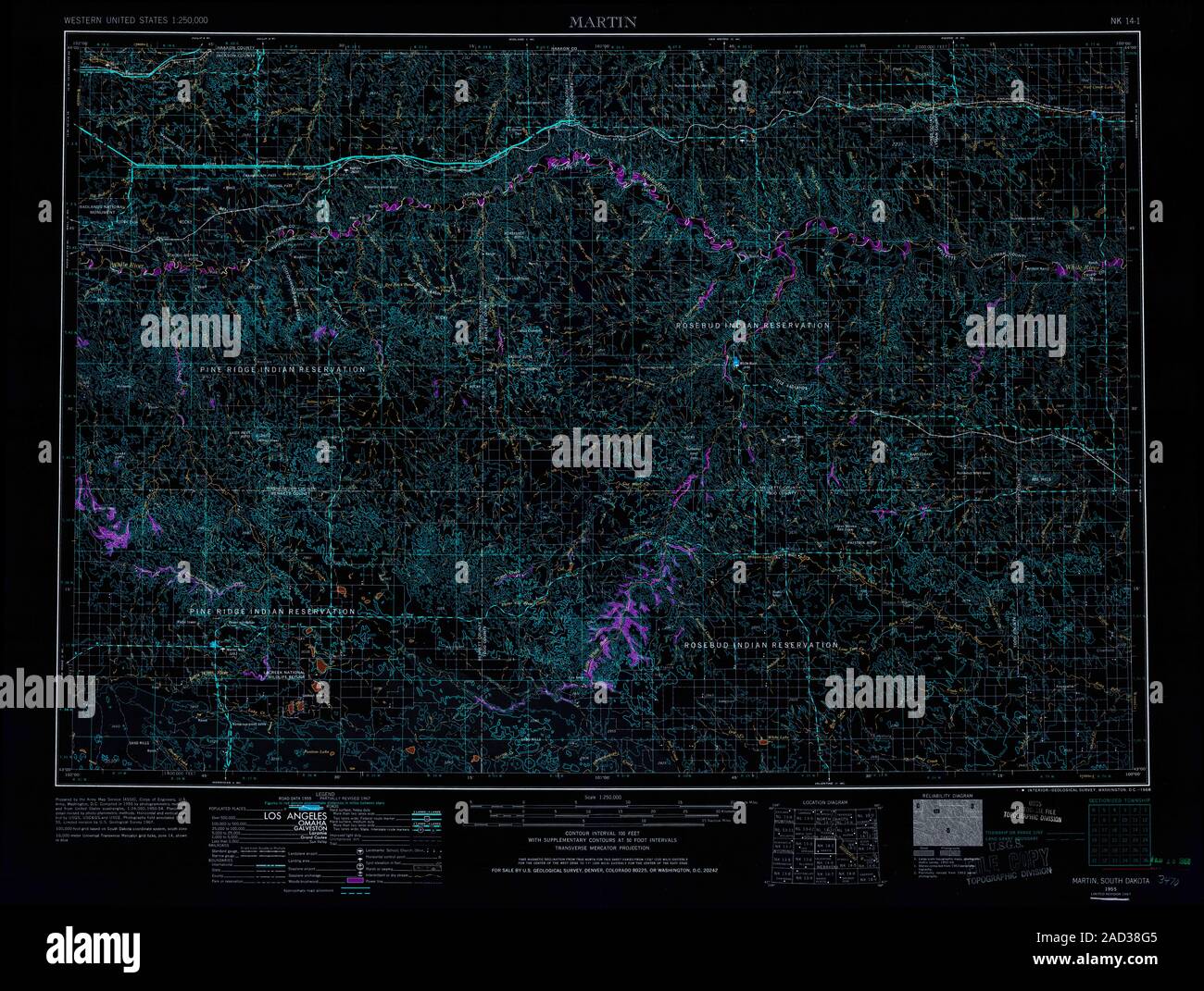 Map of martin south dakota hi-res stock photography and images - Alamy