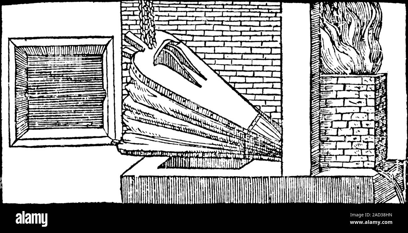 Smelting iron ore in a blast furnace. From De la pirotechnia by ...