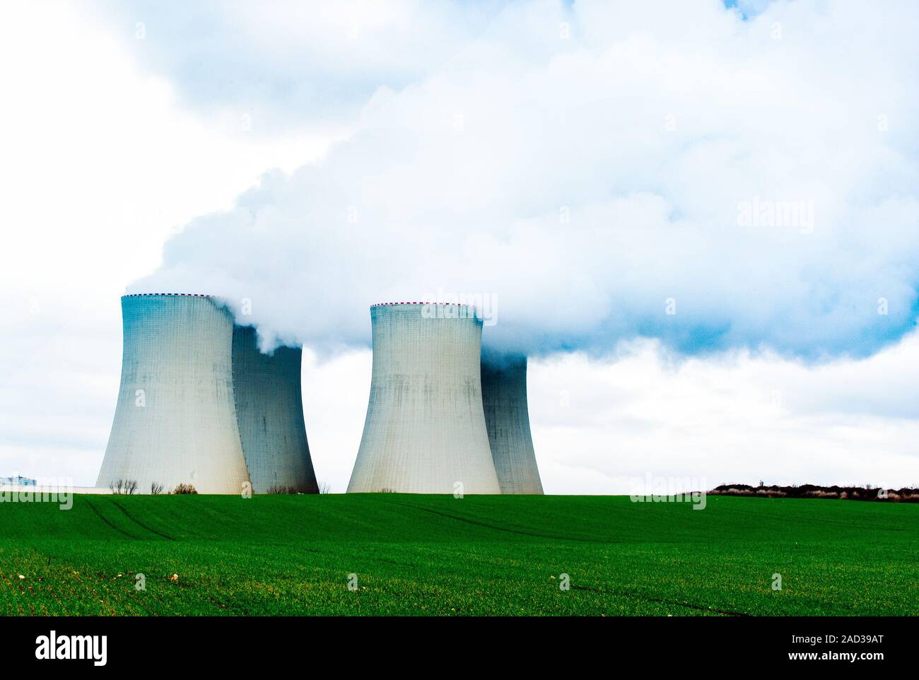 Cooling towers of nuclear power plant Stock Photo - Alamy